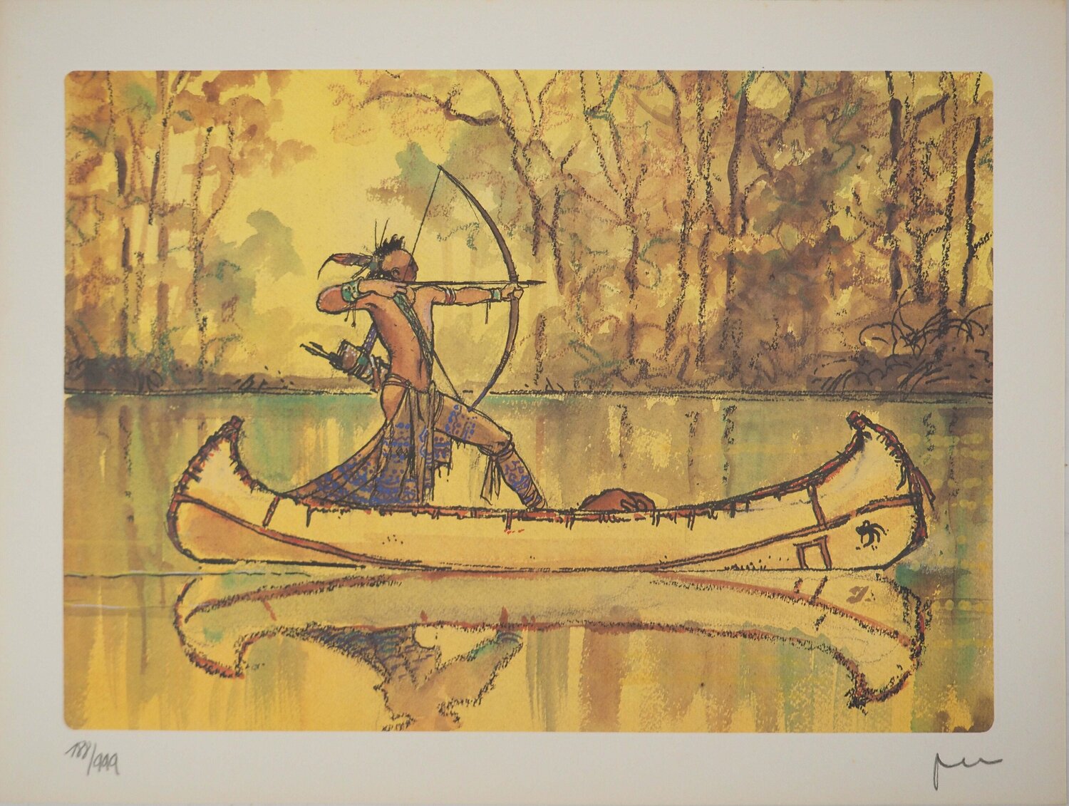 Chasse indienne, Lithographie signée by Milo Manara (1987) : Print ...