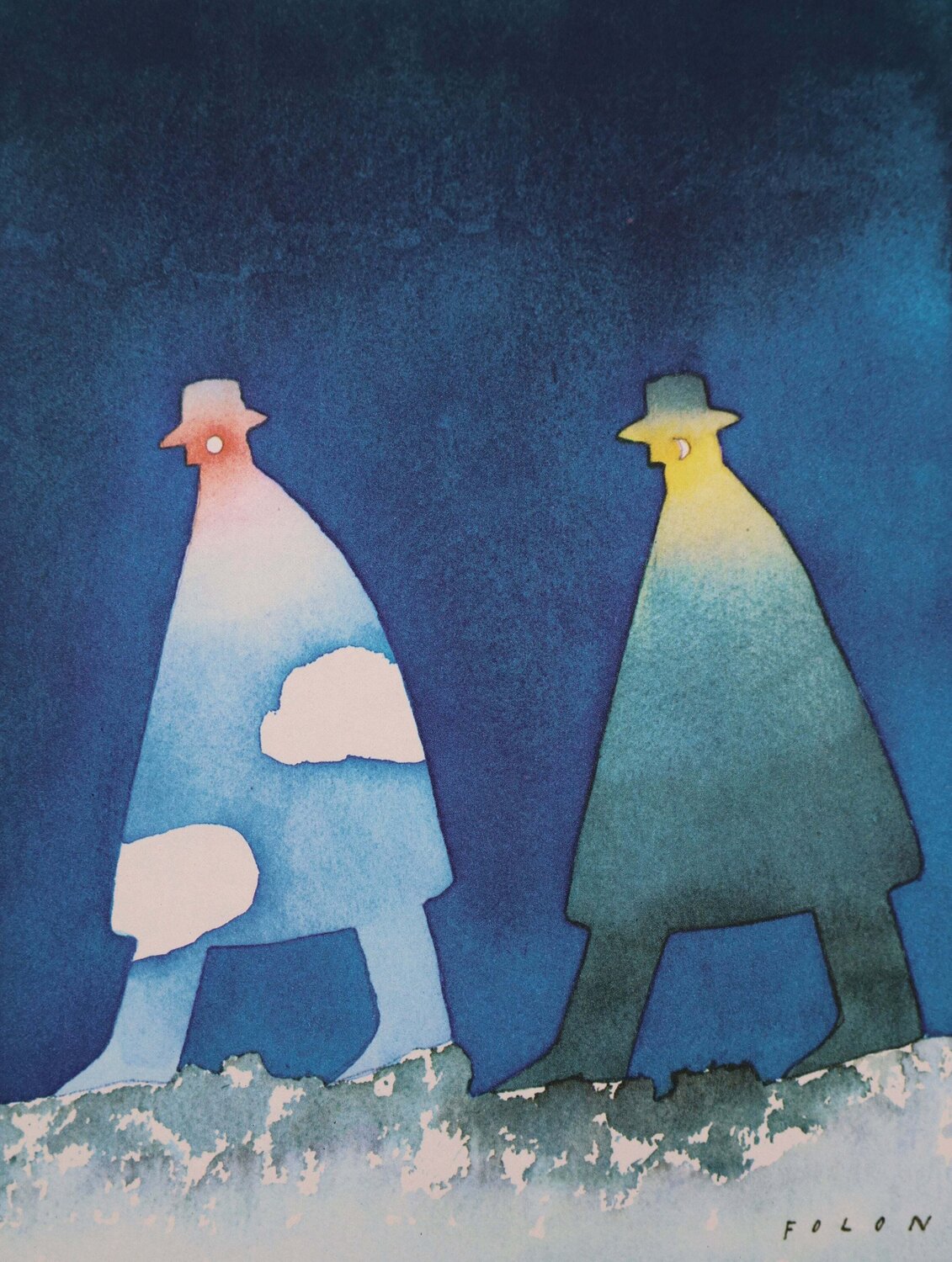 Le jour et la nuit de Jean Michel Folon (1982) : Édition Gravure ...