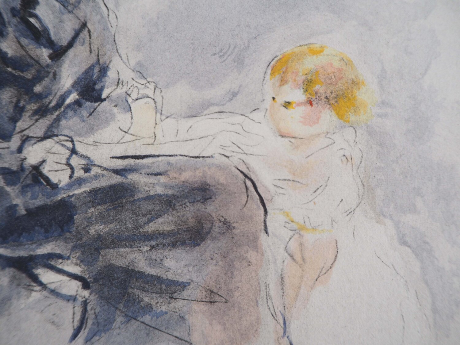 Autoportrait avec sa fille by Berthe Morisot (N.D) : Print Lithography ...