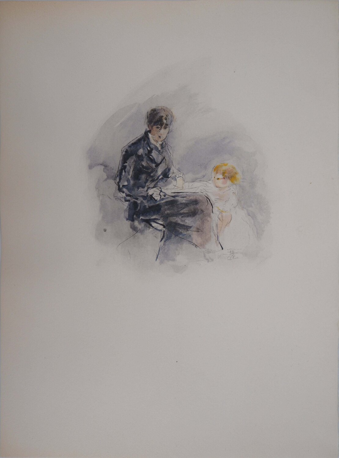 Autoportrait avec sa fille by Berthe Morisot (N.D) : Print Lithography ...