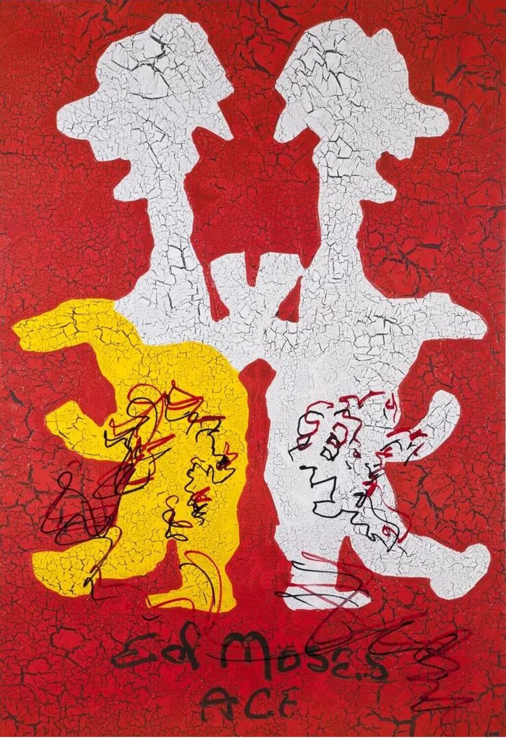 Ed Moses - Egg Yolk 4, signed with original drawing, FREE DOMESTIC ...