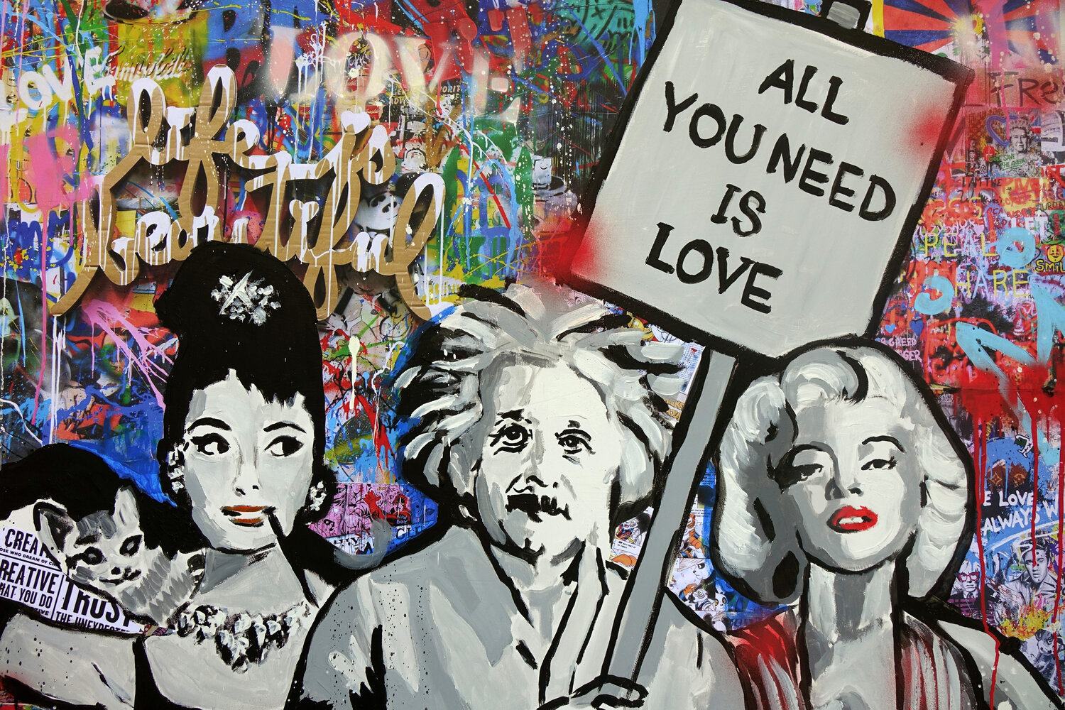 All You Need Is Love von Wojtek Babski (2022): Malerei Acryl, Collage ...