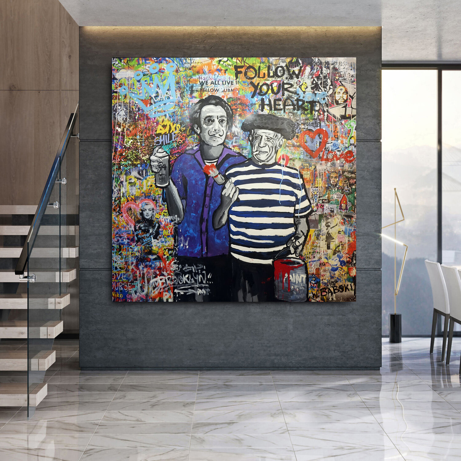 Follow Your Heart by Wojtek Babski (2023) : Painting Acrylic, Collage on Canvas - Singulart