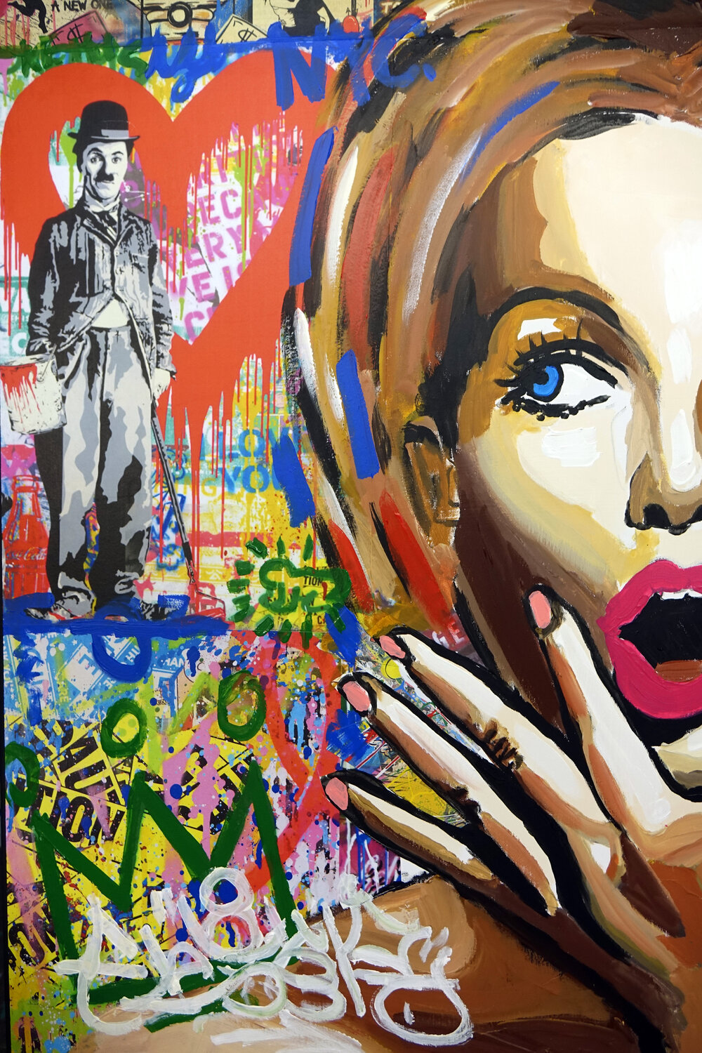 Graffiti Face by Wojtek Babski (2023) : Painting Acrylic, Collage on ...