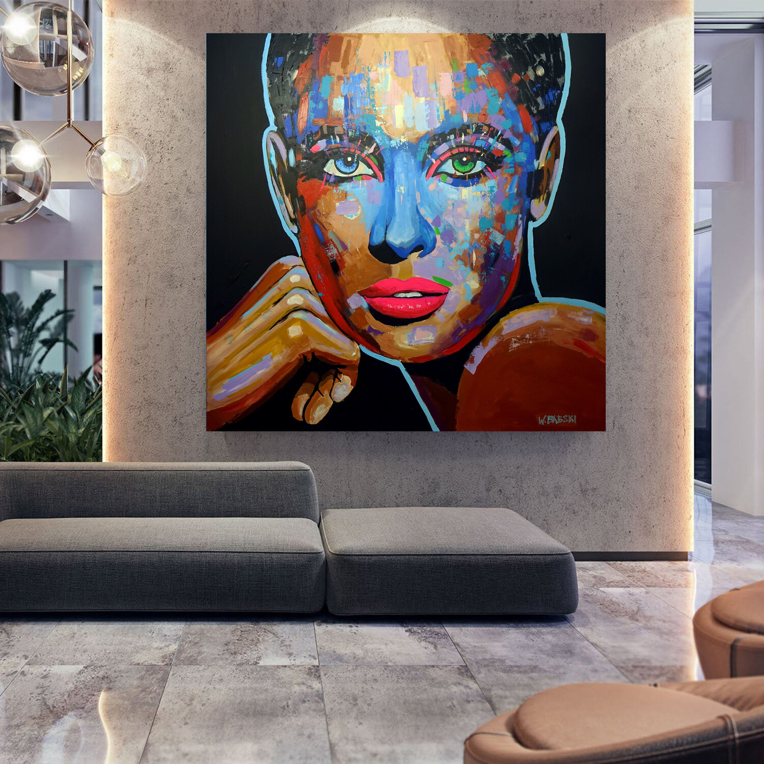 Face 61 von Wojtek Babski (2023): Malerei Acryl auf Leinwand - Singulart