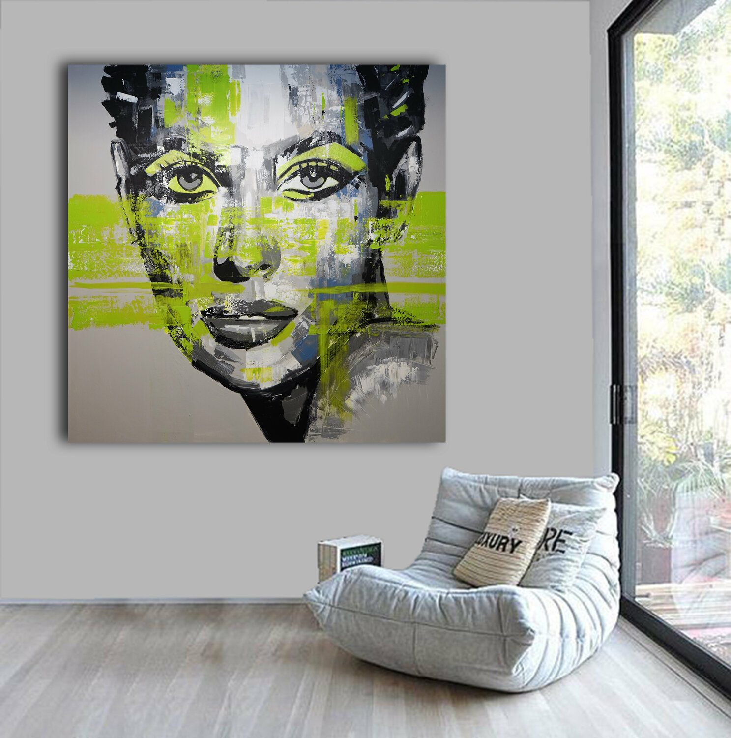 Green Face by Wojtek Babski (2020) : Painting Acrylic on Canvas - SINGULART