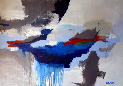 Blue Abstract by Wojtek Babski (2020) : Painting Acrylic on Canvas ...