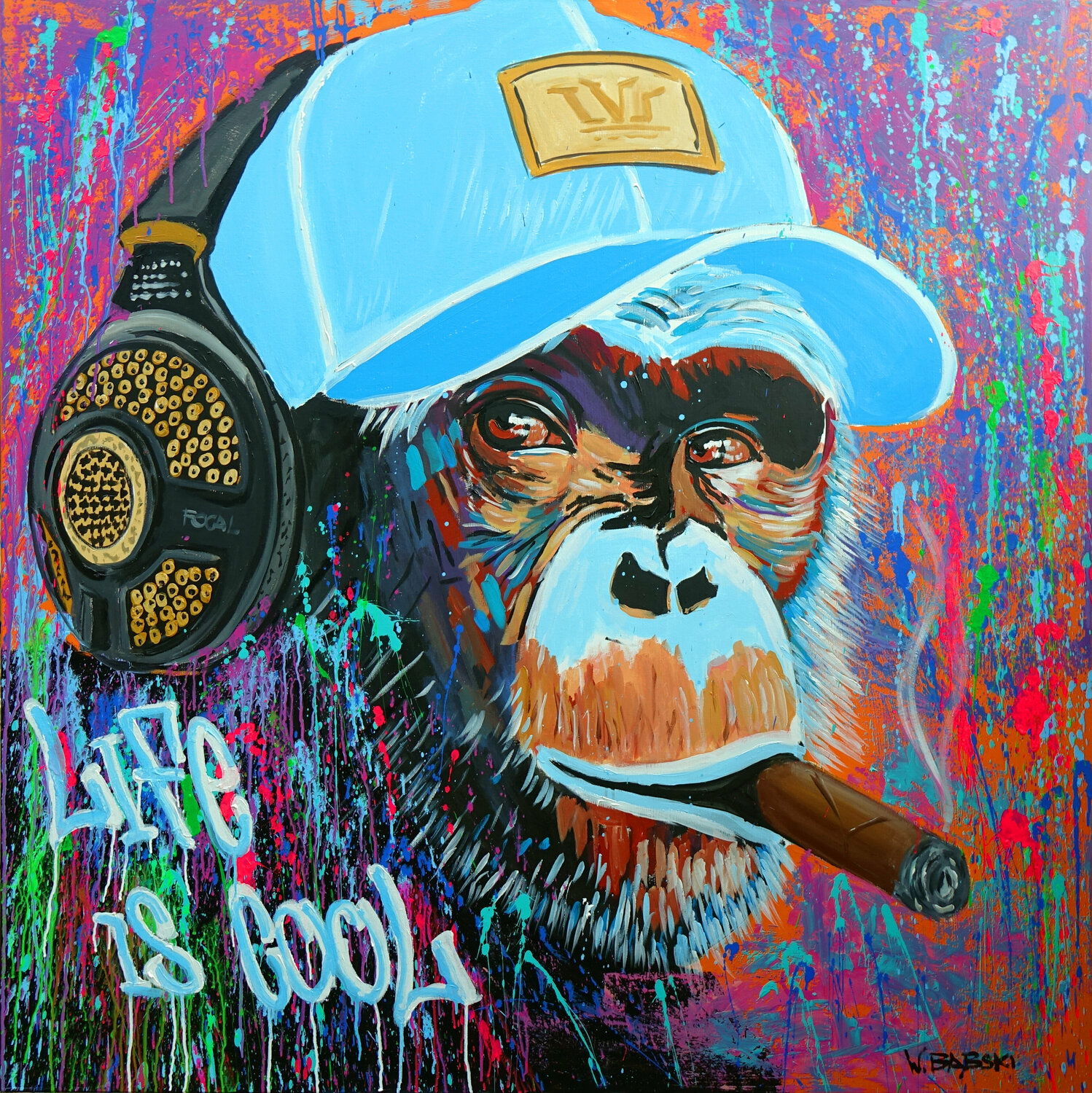 Life is Cool by Wojtek Babski (2021) : Painting Acrylic on Canvas ...