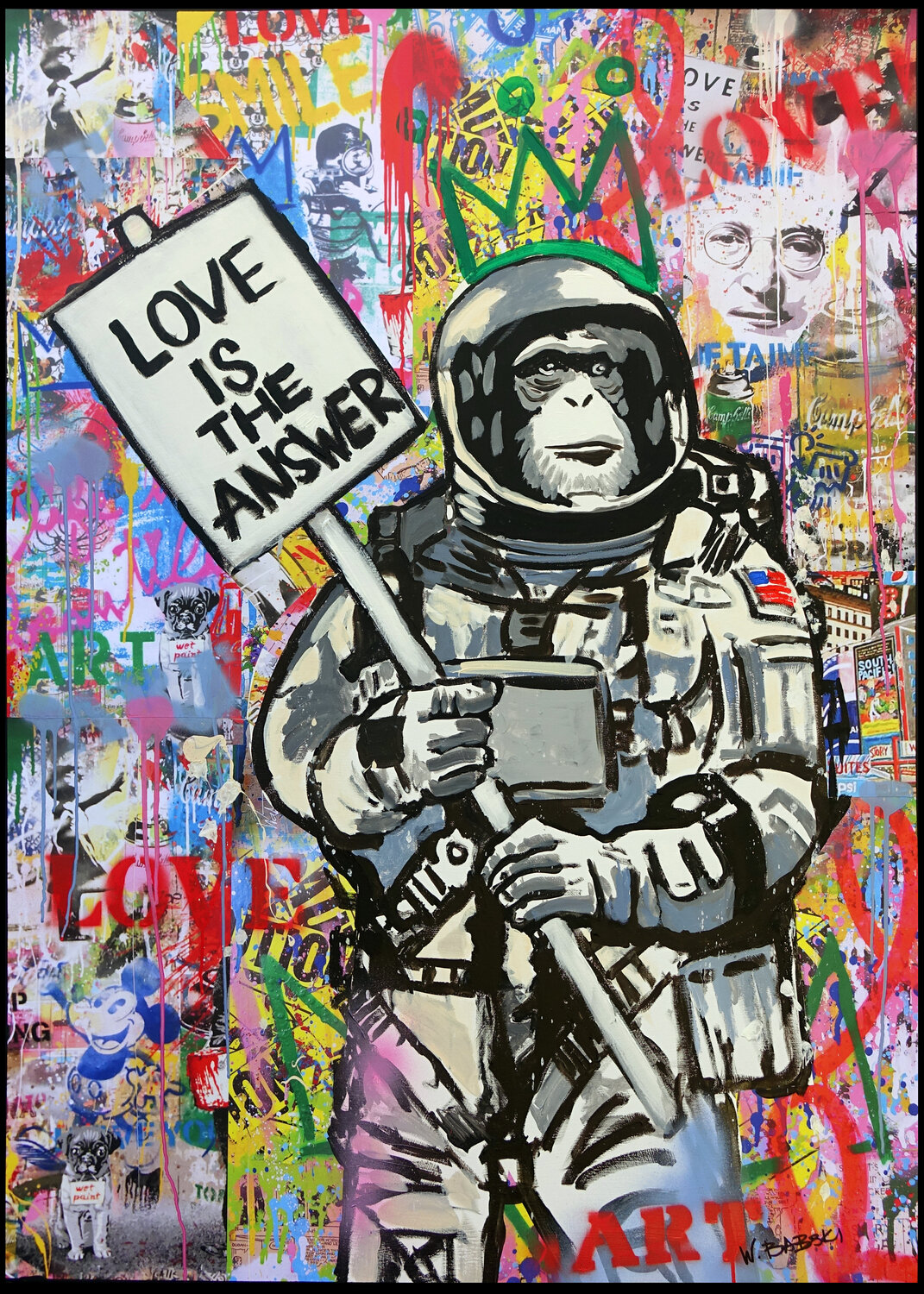 Love is the Answer by Wojtek Babski (2022) : Painting Acrylic, Collage ...
