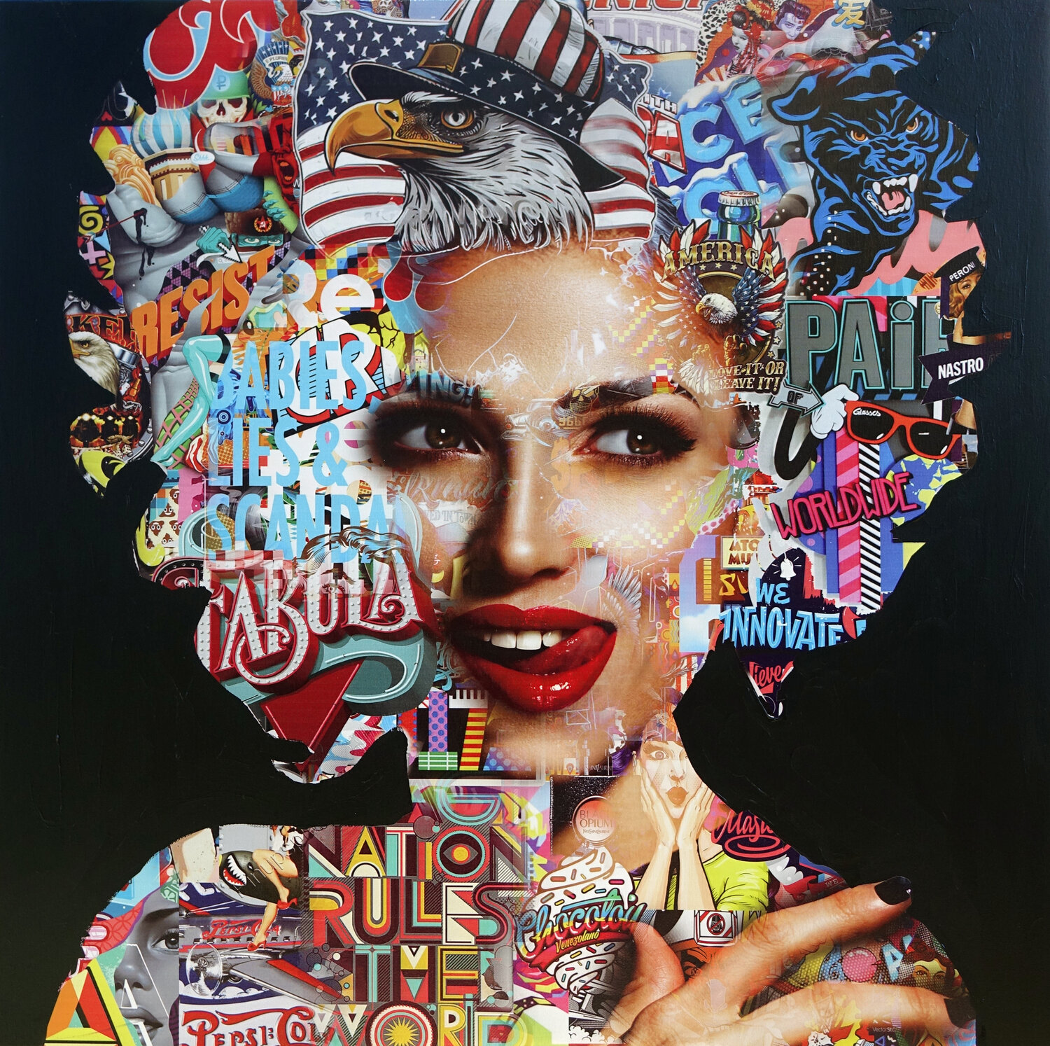 Pop Art Face 21 by Wojtek Babski (2023) : Print Giclée print on Canvas ...