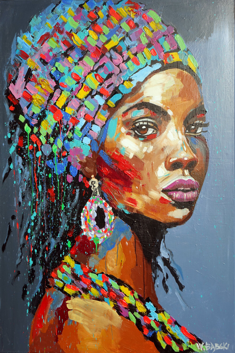 African Woman by Wojtek Babski (2023) : Painting Acrylic on Canvas - Singulart