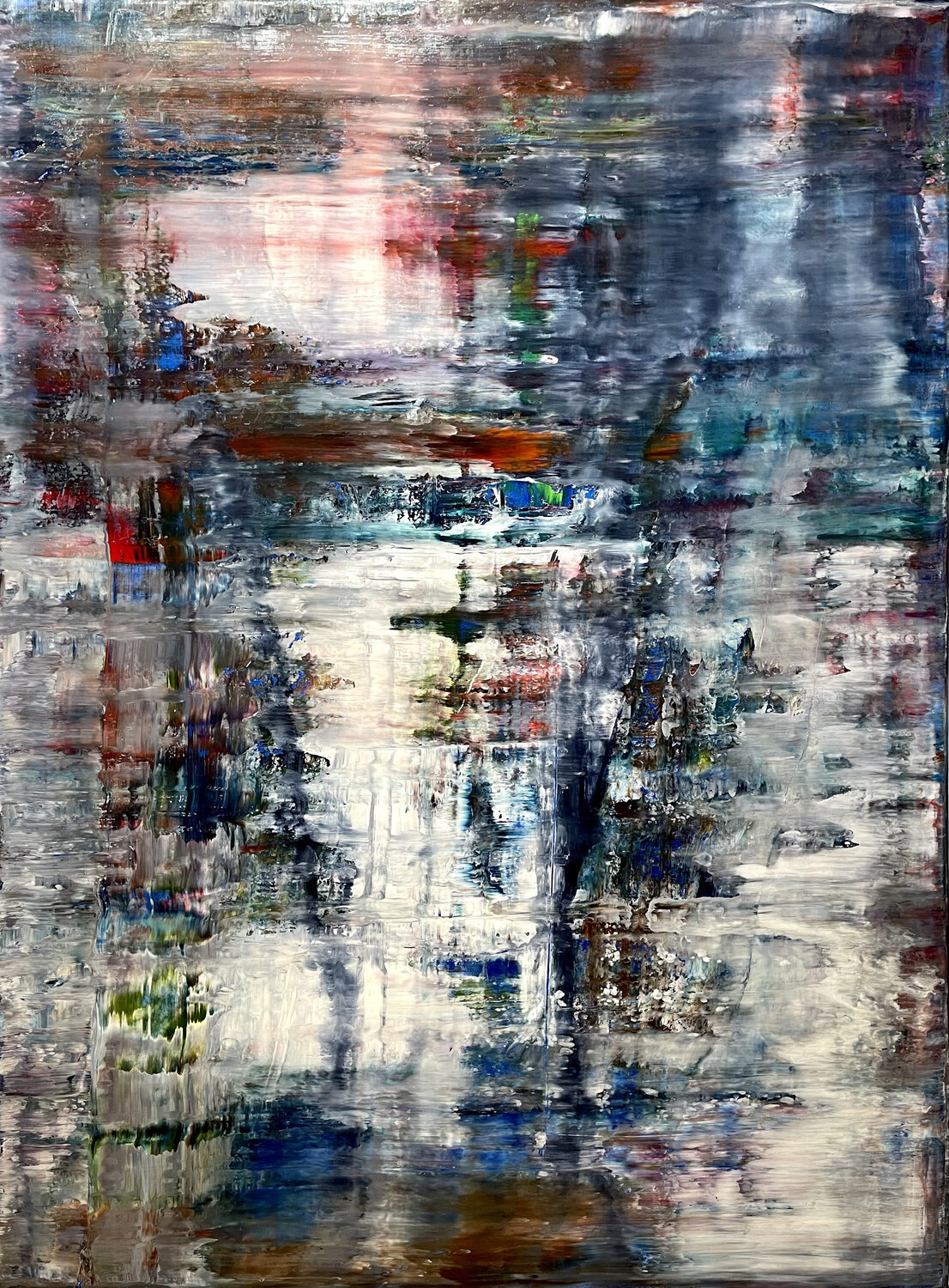 abstract informal no 2071-1 von Robert H N Rich (2023): Malerei Öl auf ...