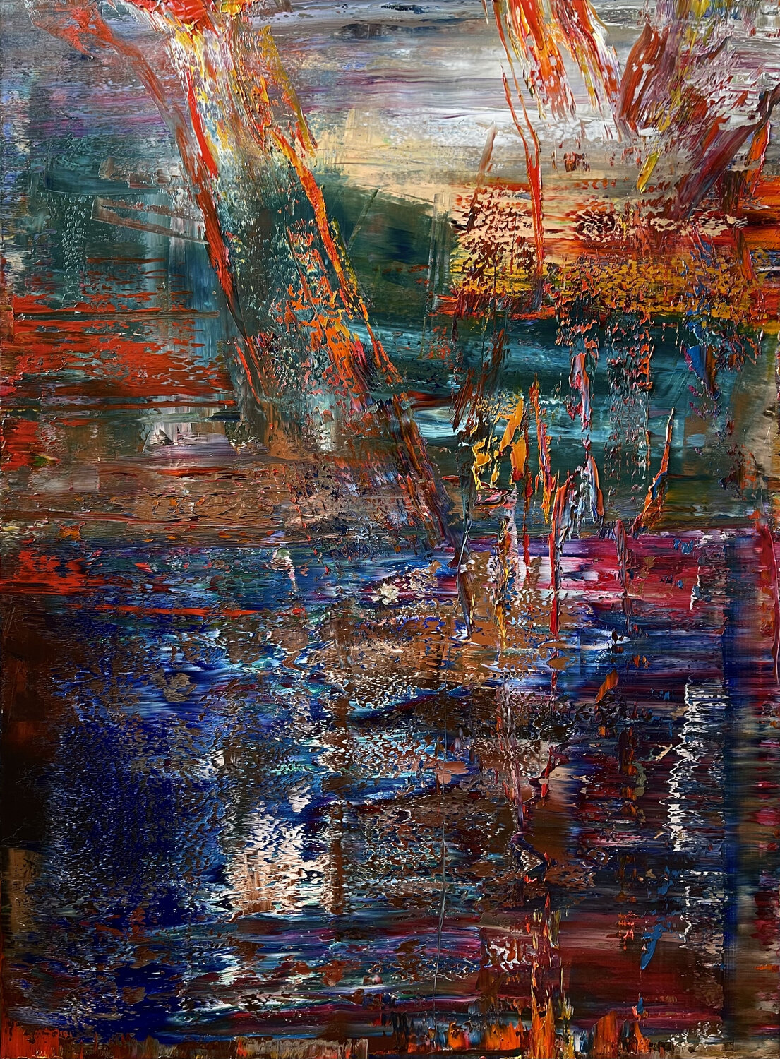 abstract informal no 2096-5 von Robert H N Rich (2023): Malerei Öl auf ...