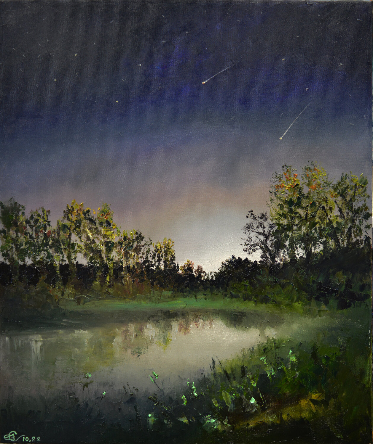 Starfall von Vadim Stolyarov (2022): Malerei Öl auf Leinwand - Singulart