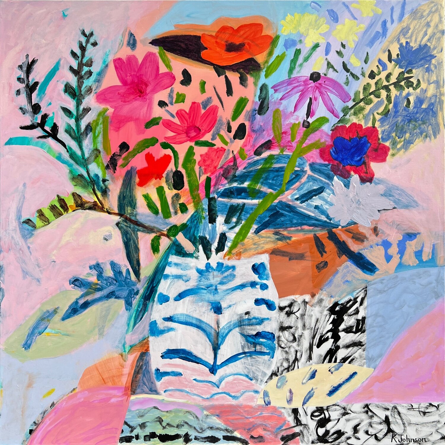 Pieced Together de Kaitlin Johnson (2022): Pintura Acrílico en Lienzo ...