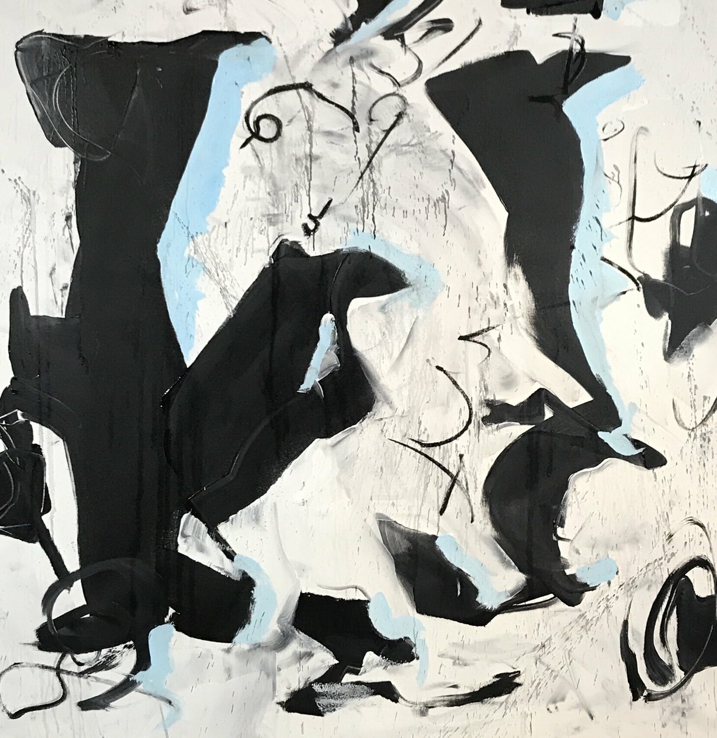 Black and Blue by Charlie Patton (2019) : Painting Acrylic, Chalk on ...