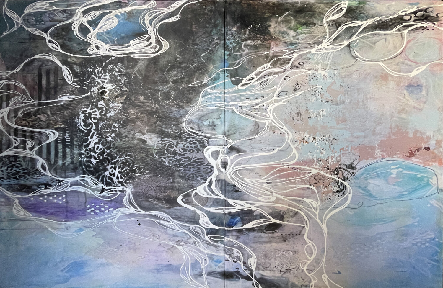 Effervescent Blue Lavender by Tina Psoinos (2023) : Painting Acrylic on ...