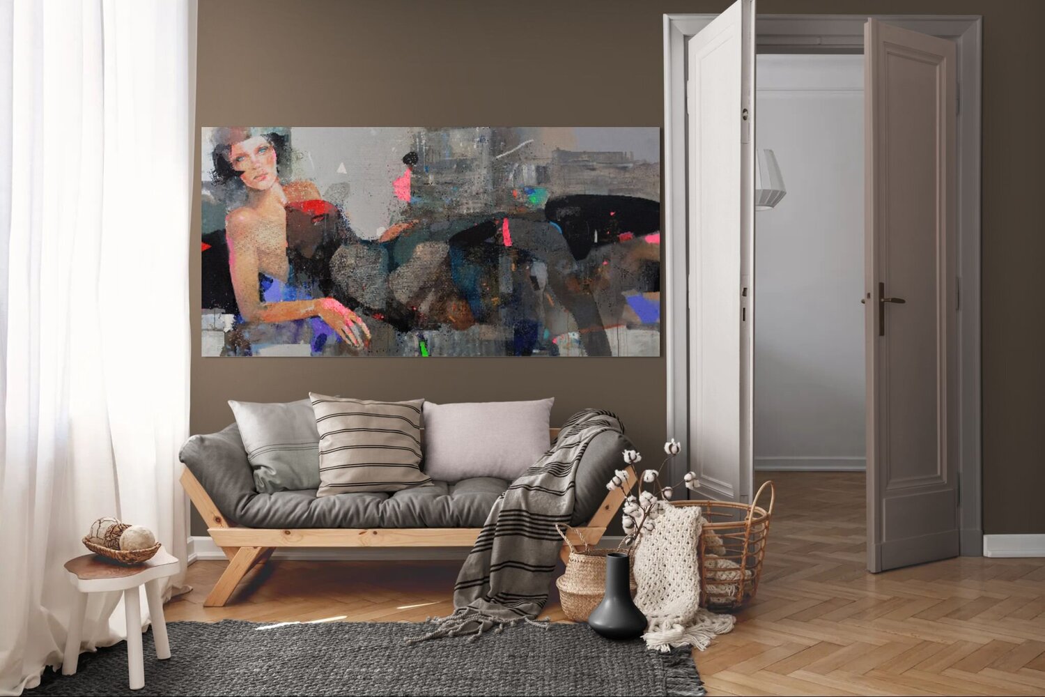 Chillin Lady on the couch by Viktor Sheleg (2025) : Painting Oil on ...