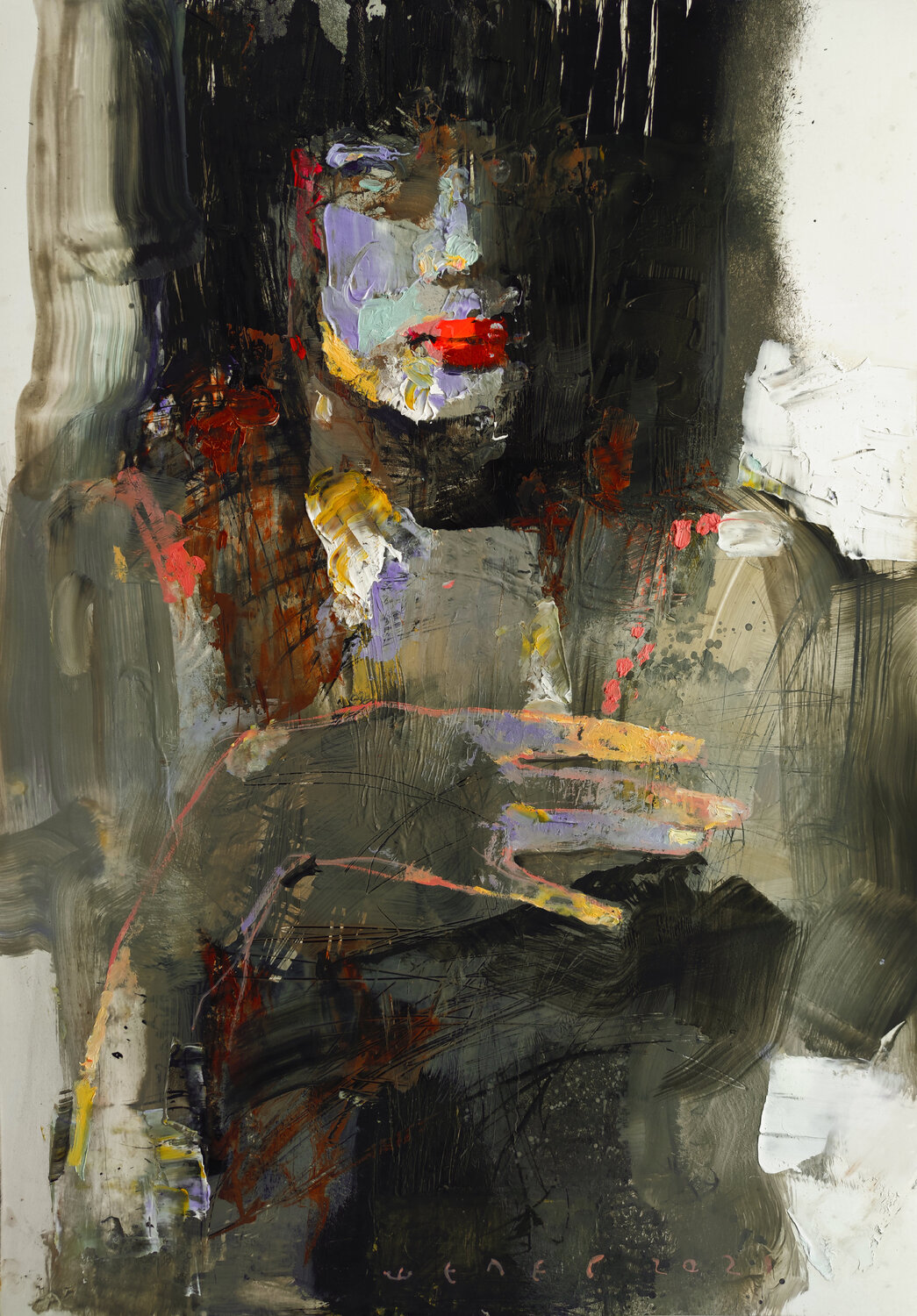 OBSERVATION de Viktor Sheleg (2021) : Œuvre sur papier Huile sur Papier ...