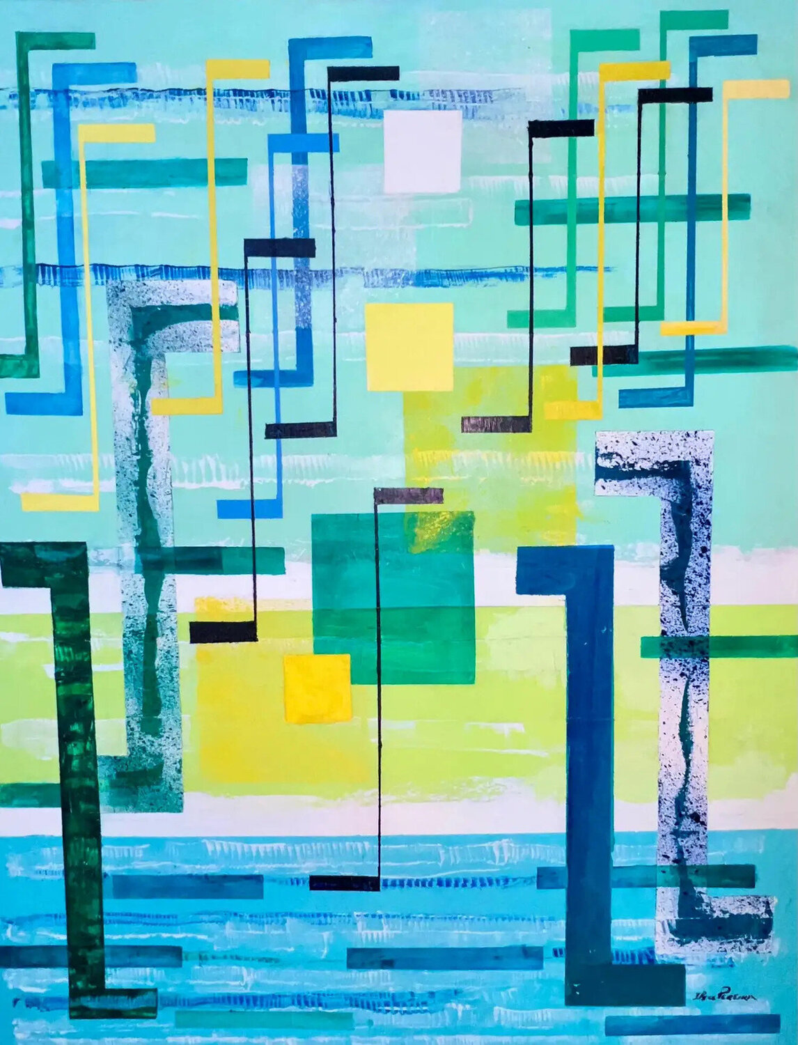 Radiant Reflections. Abstract Non-Objective 1950s Oil Mid 20th Century ...