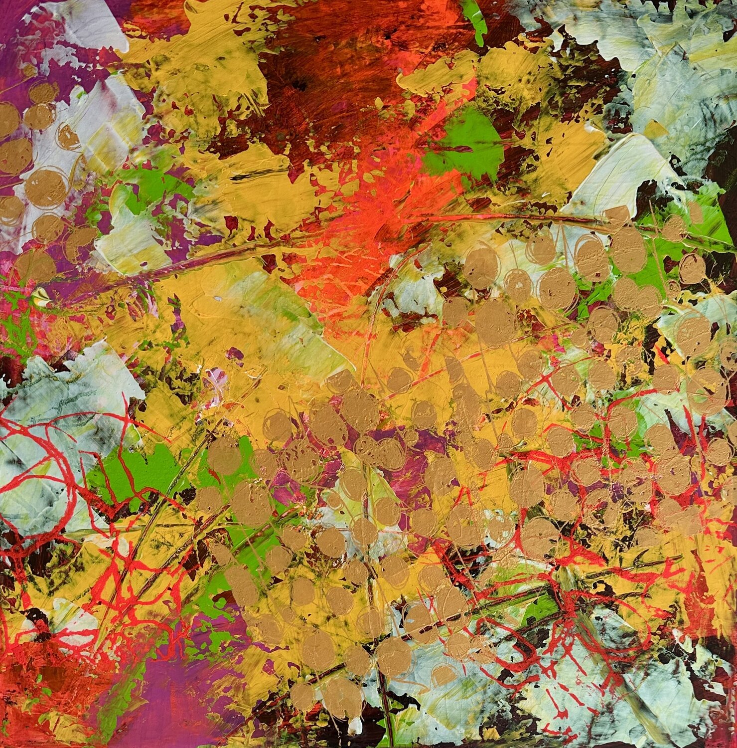 Guld i mund- 2 by Inge Thogersen (2025) : Painting Acrylic on Canvas ...