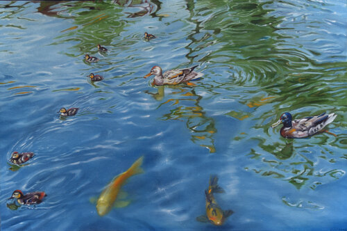 Aquatic Calligraphy by Catherine Kirkwood (N.D) : Painting Oil on ...