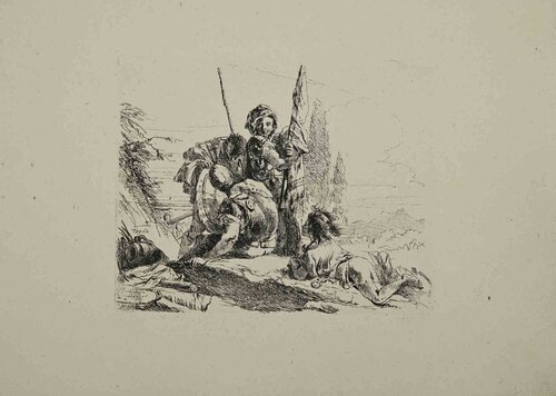 Two Soldiers by Giambattista Tiepolo (N.D) : Print Engraving - Singulart