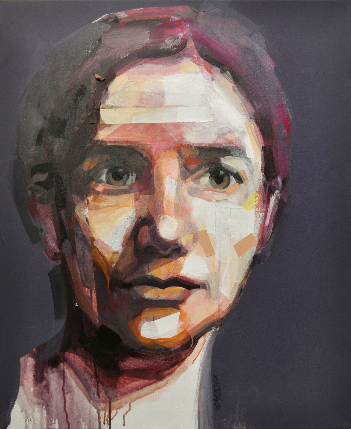 Panta rhei by Alžběta Müller (2017) : Painting Acrylic, Collage on ...