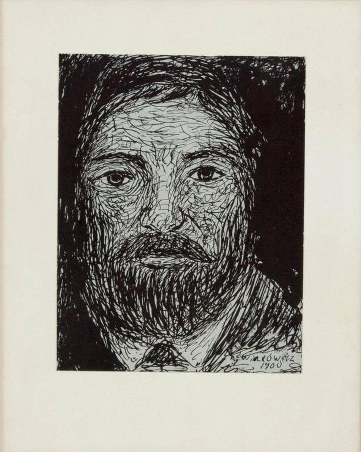 Modernist Drawing, Portrait of a Man by Abraham Walkowitz (N.D) : Work ...