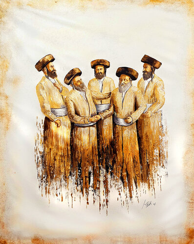 The Golden Hassidim I de Yossi Rosenstein (2013): Pintura Acrílico en ...