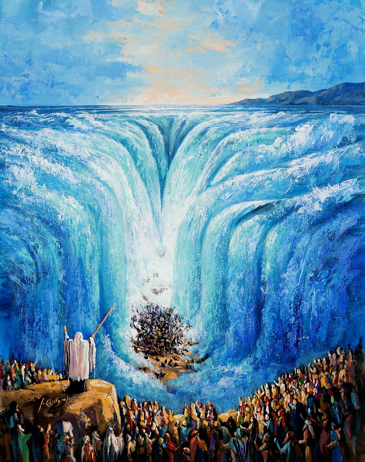 Miracle at the Sea of Reeds I by Yossi Rosenstein (2022) : Painting ...