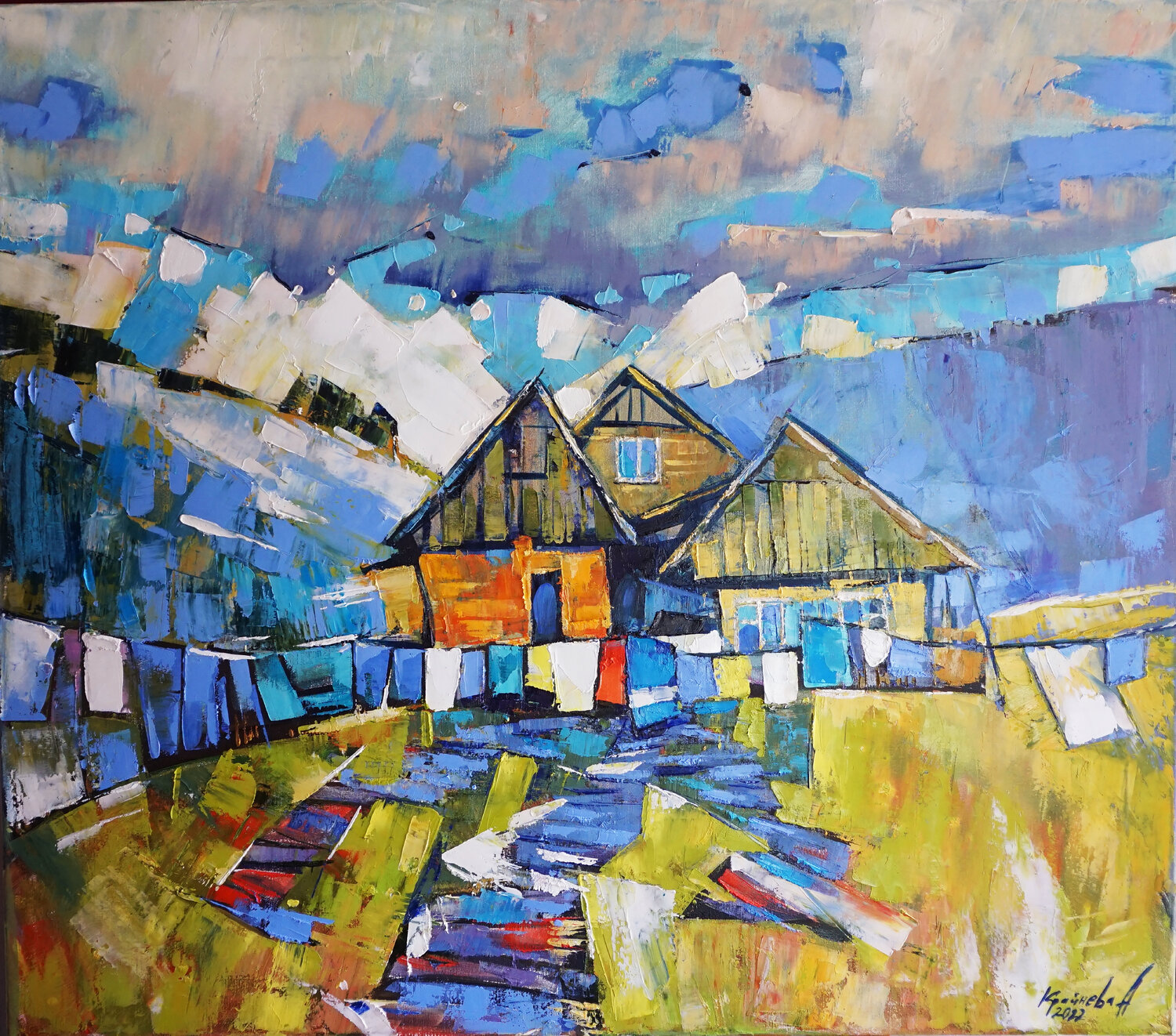 Windy April by Anastasia Kraineva (2022) : Painting Oil on Canvas ...