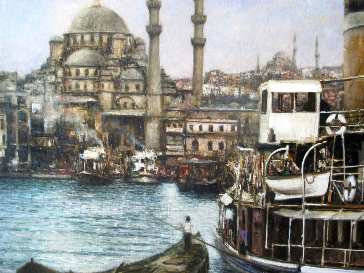 Sarayburnu ferry by Emil Aziz (2018) : Painting Oil on Canvas - Singulart