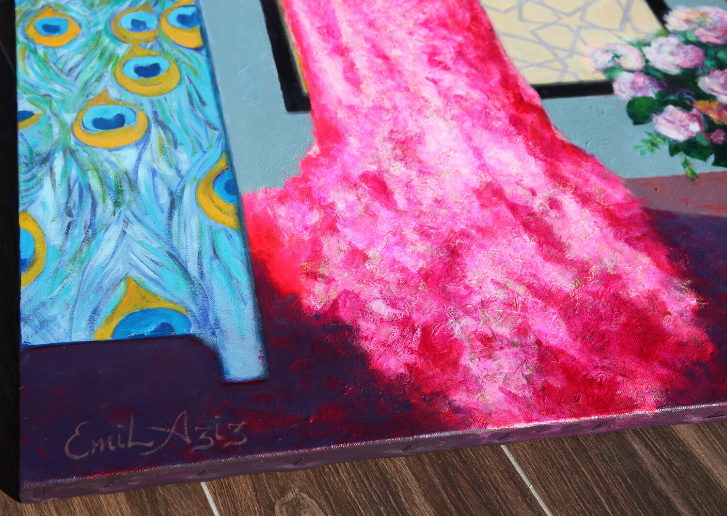 The Pink Dress by Emil Aziz (2020) : Painting Oil on Canvas - Singulart