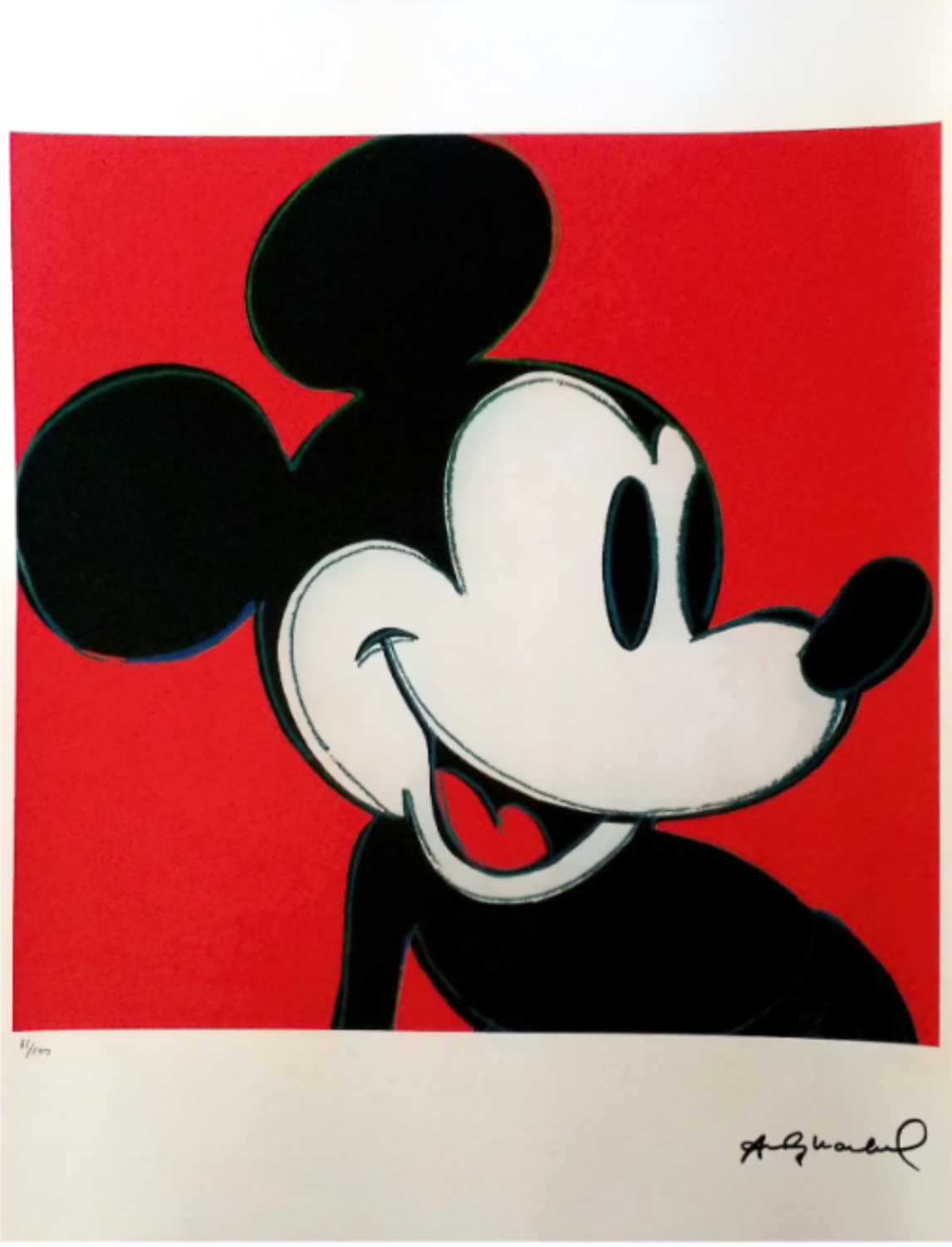 MIKEY MOUSE RED by Andy Warhol (1981) : Work on Paper Screen Printing ...