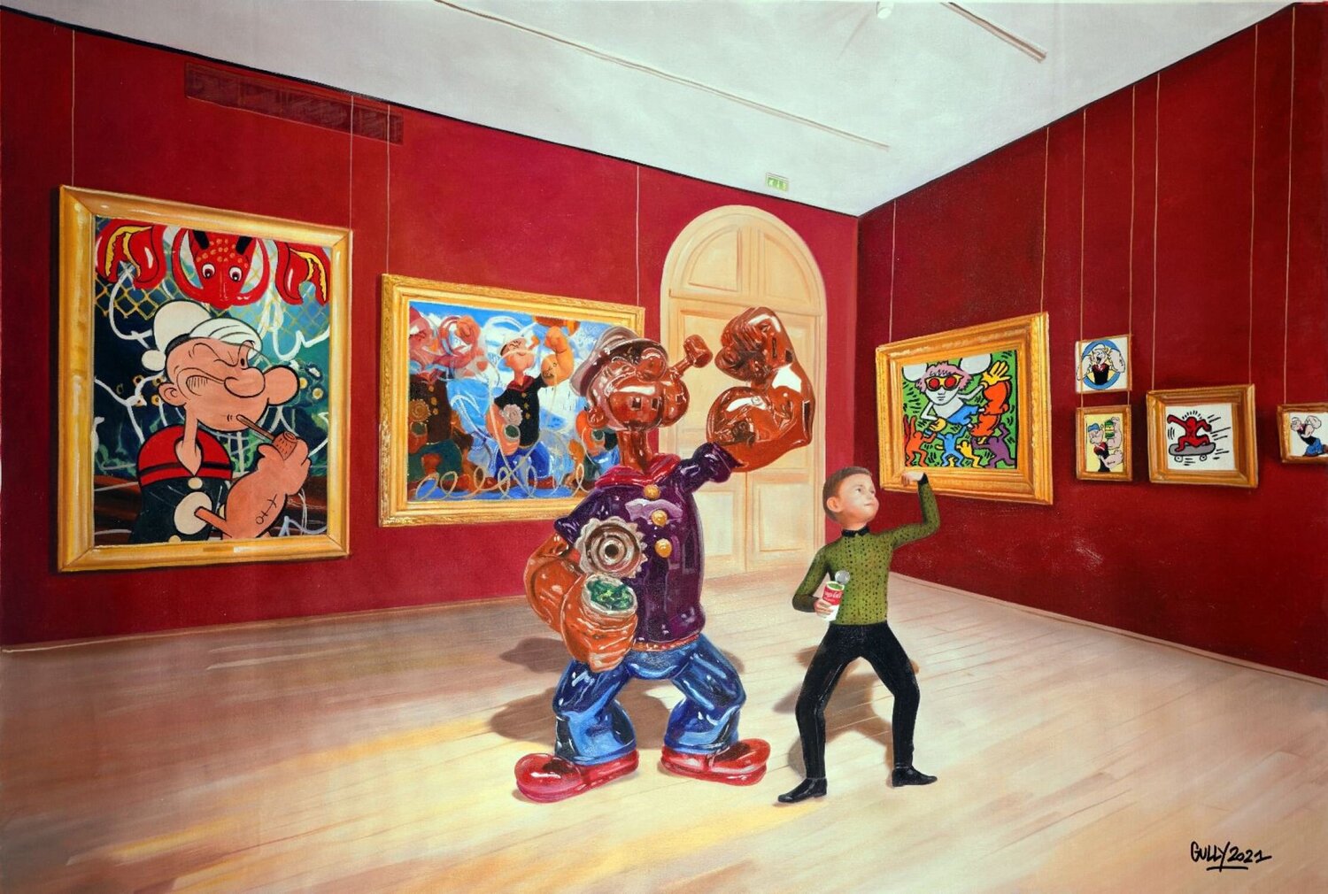 Jeff meet Popeye, Koons and Haring by Gully (2021) : Painting Acrylic ...