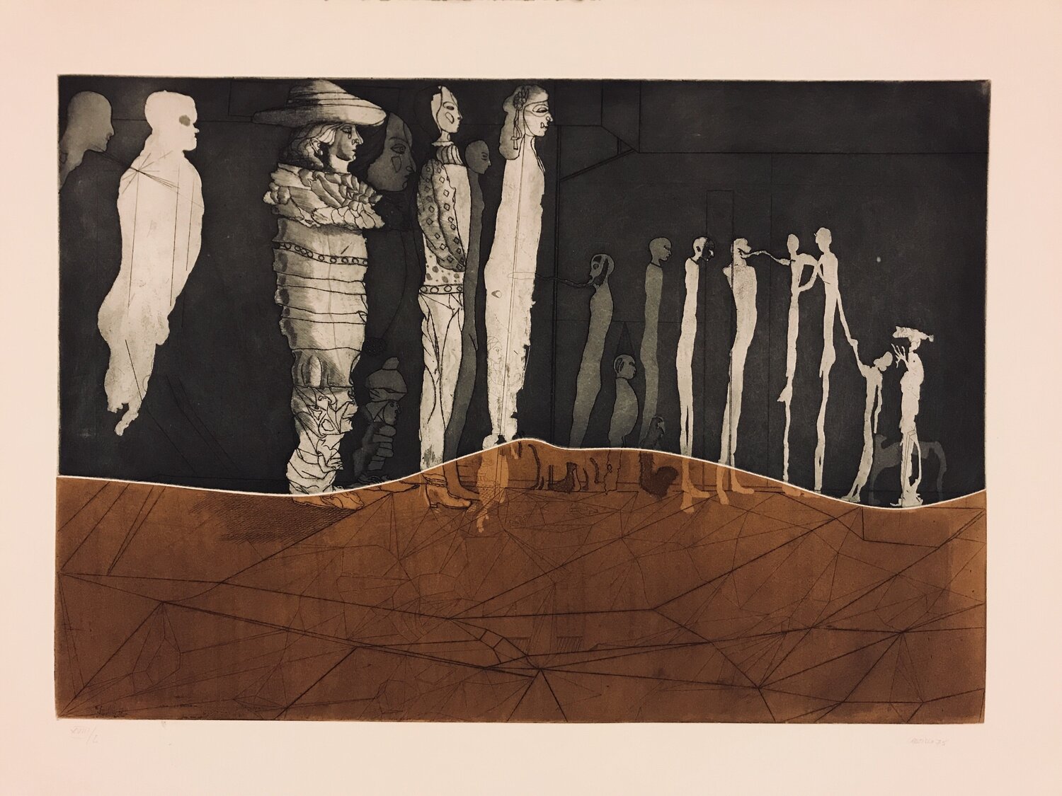 La espera de Jorge Castillo (1975): Impresión Grabado en Papel - Singulart