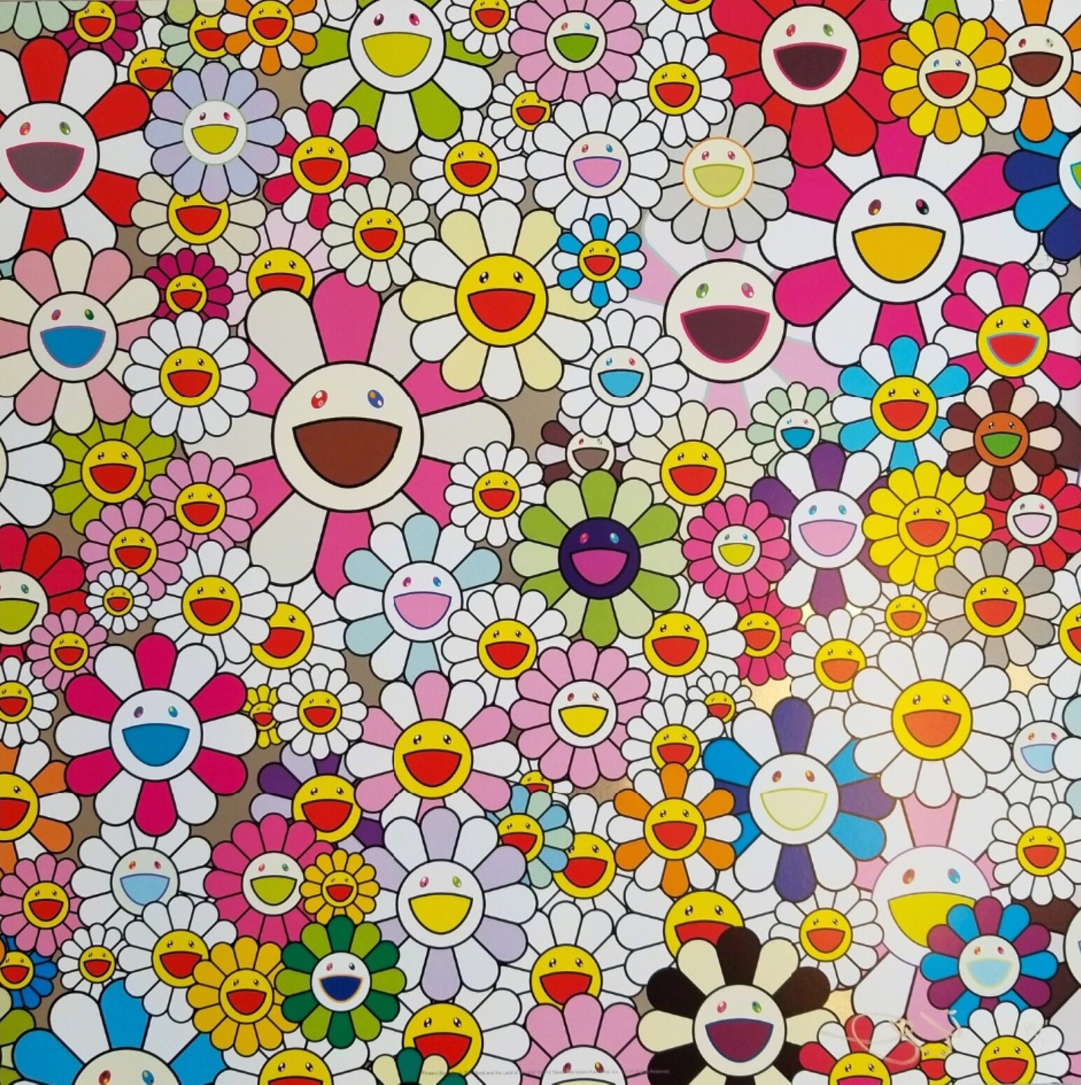 Flowers Blooming in This World and the Land of Nirvana (Set of 5) de Takashi Murakami (2013 ...