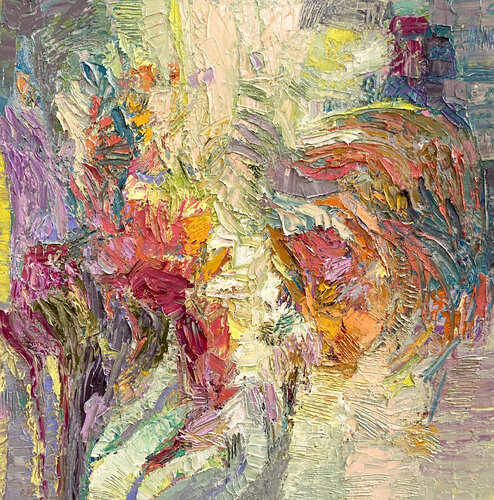 Dream Garden I, Bird of Paradise by Dorothy Fagan (2025) : Work on Paper Oil, Charcoal on Paper ...