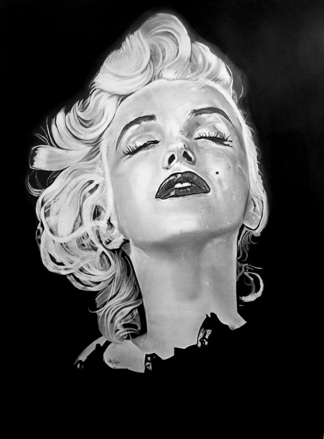 Marilyn Monroe Drawing de Adrian Darby (2024): Dibujo Lápiz, Carbón en ...