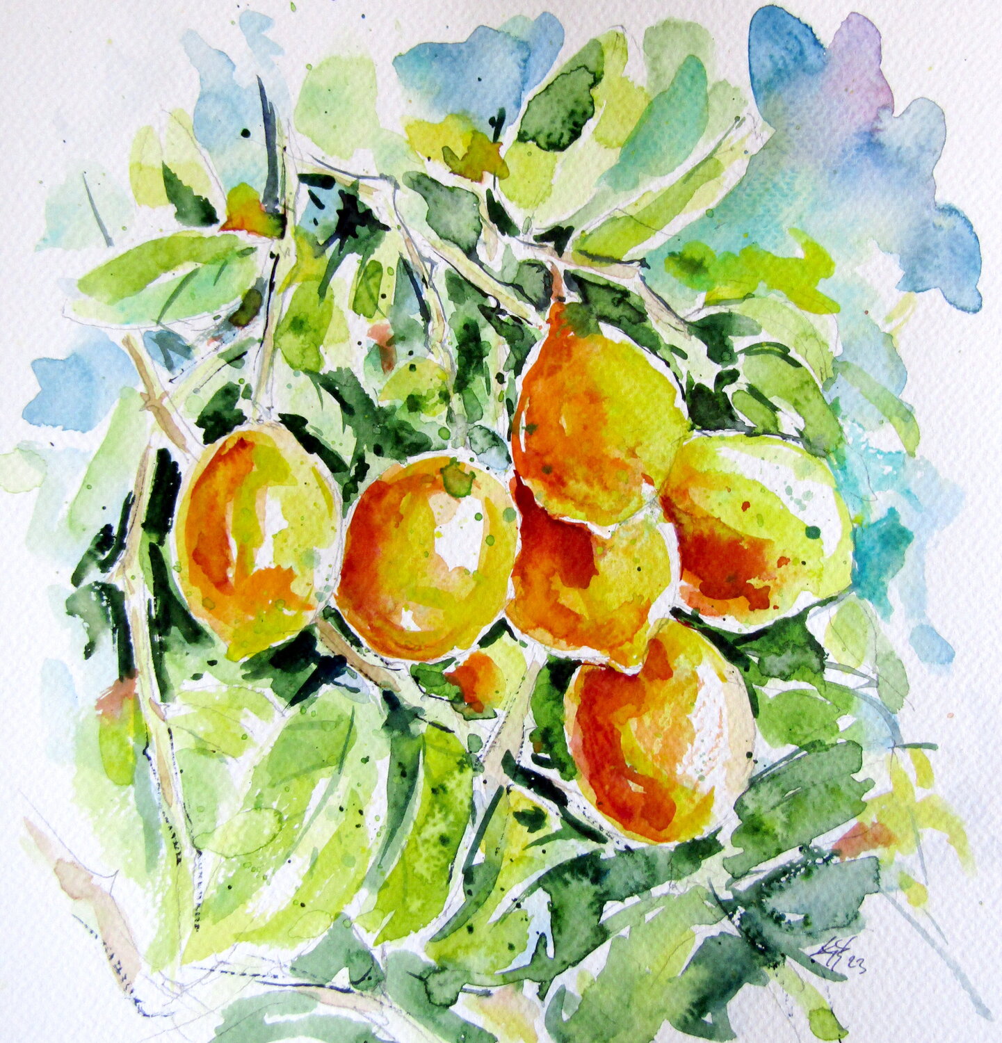 Lemons de Anna Brigitta Kovacs (2023): Pintura Acuarela en Papel ...