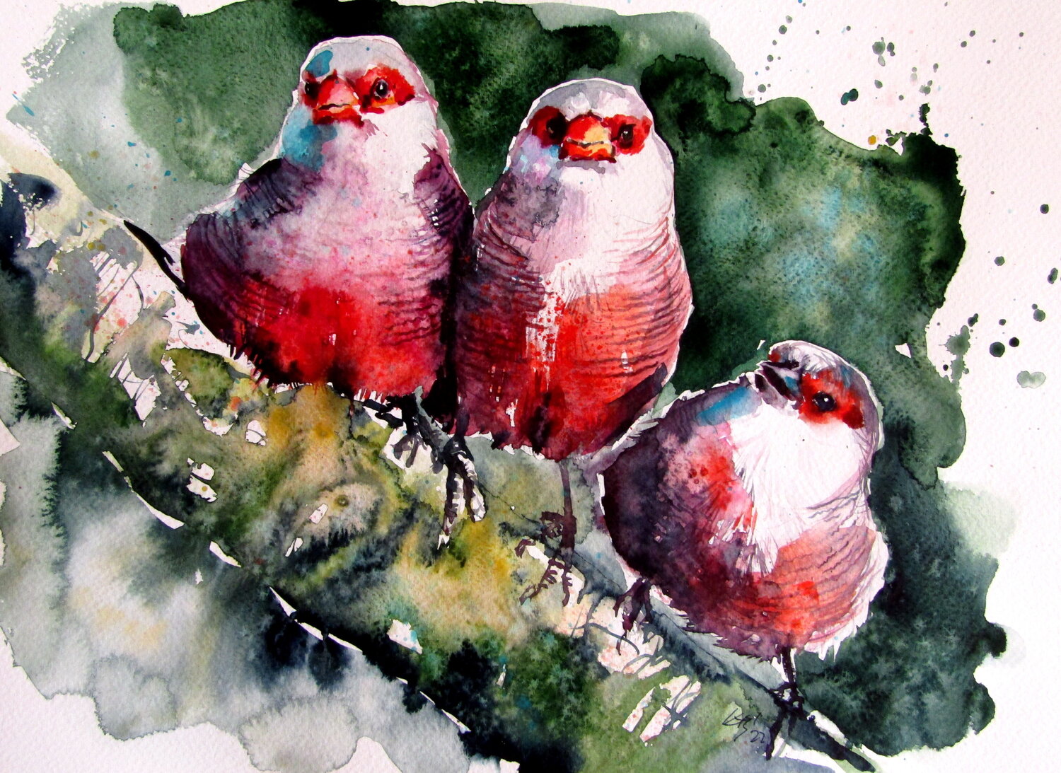 Birds von Anna Brigitta Kovacs (2022): Malerei Aquarell auf Papier ...
