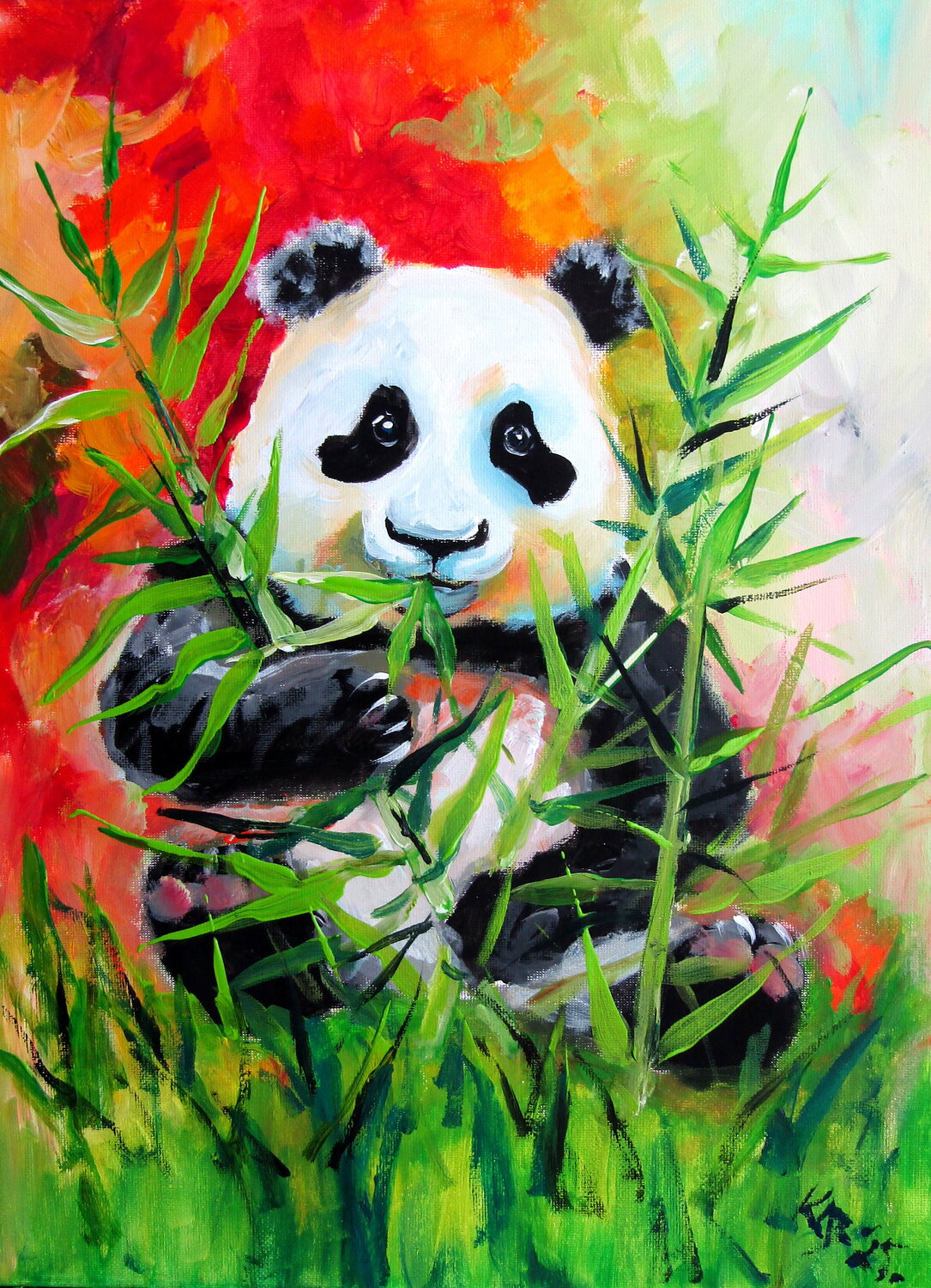 Panda II by Anna Brigitta Kovacs (2025) : Painting Acrylic on Canvas - Singulart