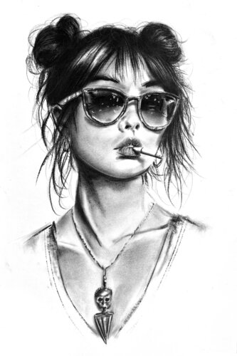 Nonchalant by Denny Stoekenbroek (2025) : Drawing Charcoal on Paper ...