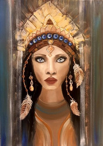 Mutter Erde by Larissa Sorg (2023) : Painting Oil, Gilding on Canvas ...