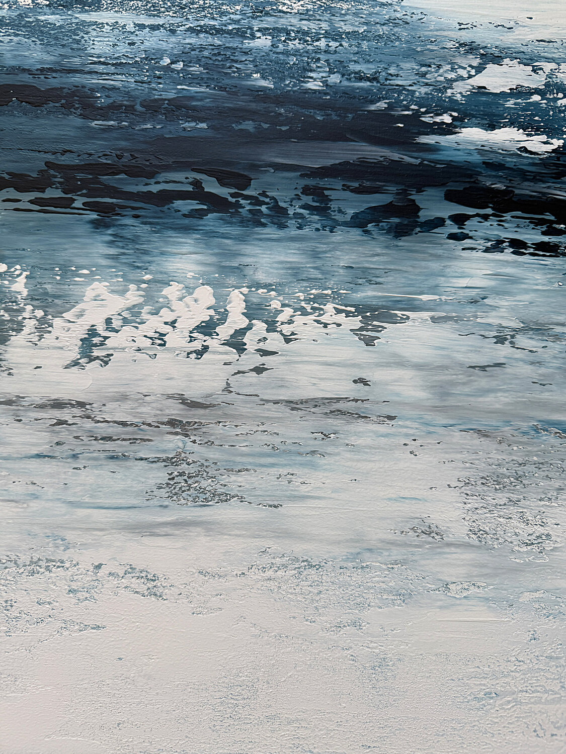 Texture Waves. large blue grey abstract seascape painting. impasto ...