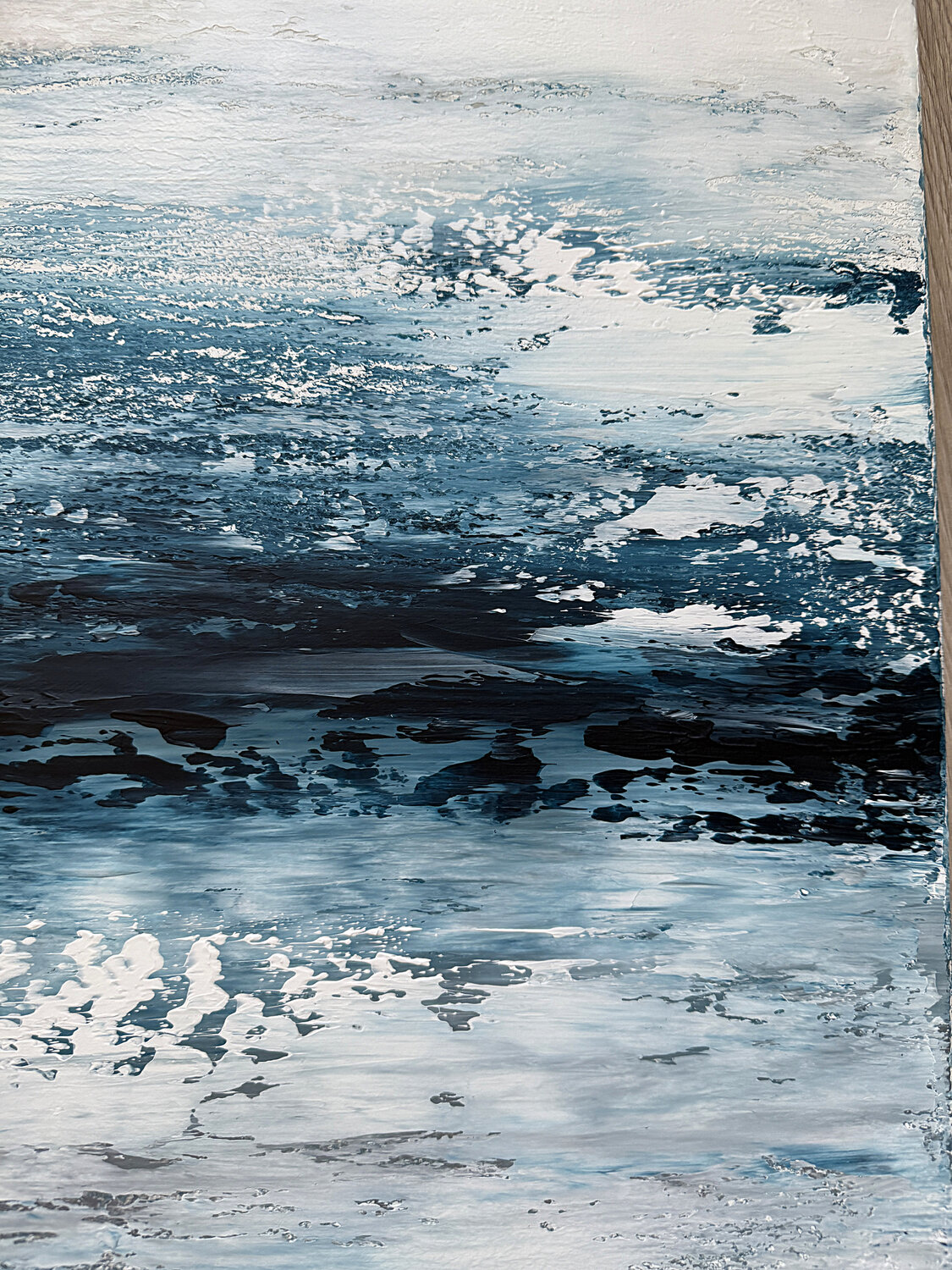 Texture Waves. large blue grey abstract seascape painting. impasto ...