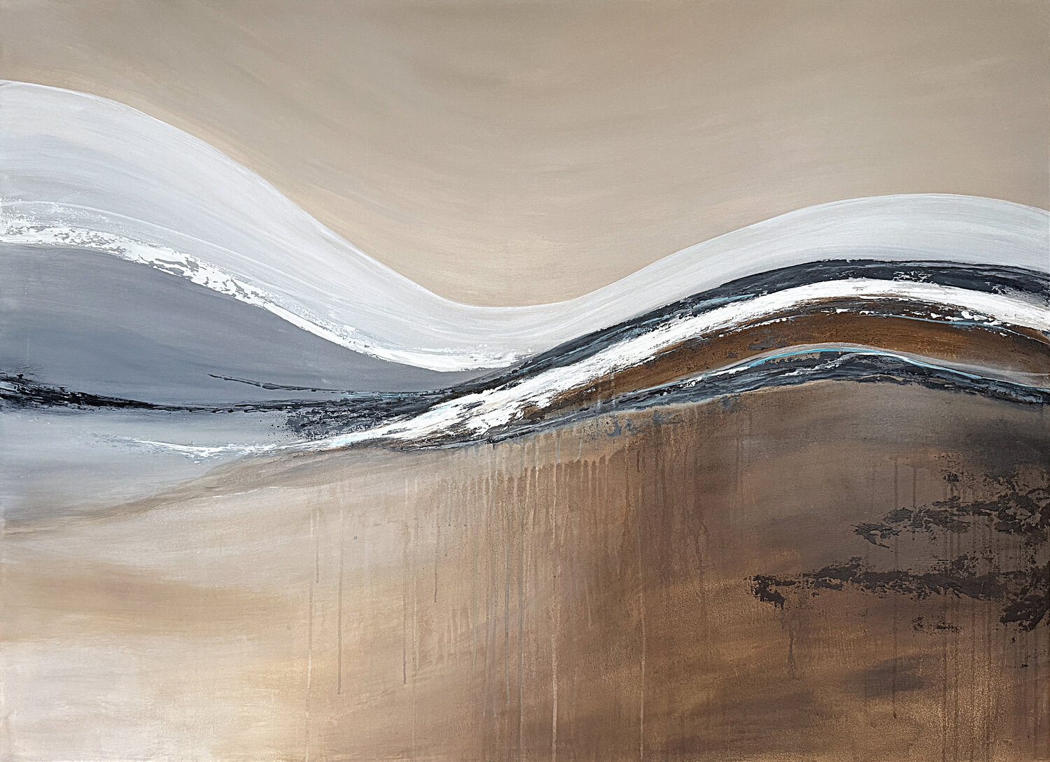 Sandstone Waves of Serenity by Tatiana Malinovscaia (2025) : Painting Acrylic, Spray Paint on ...