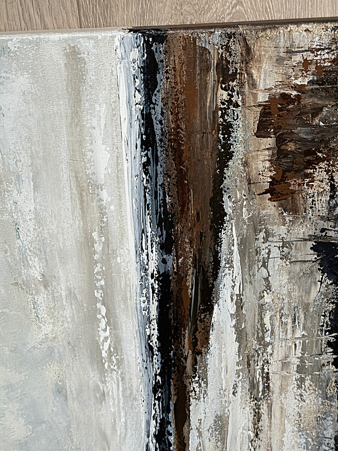 Weight of Light – Contemporary Abstract Painting, Neutral Textured ...