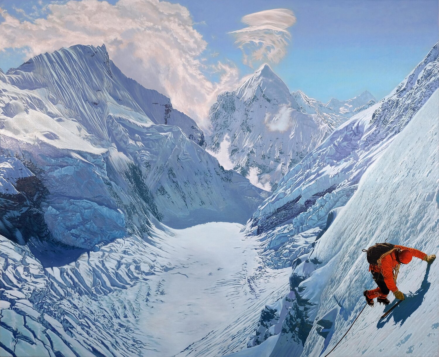 Leading in the Western Cwm by Alexander Heaton (2024) : Painting Oil on ...